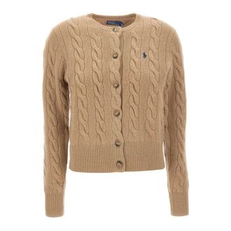 Polo Ralph Lauren Femme, Pulls, Beige, Taille: 42 FR Cardigan en laine et cachemire &agrave; torsades