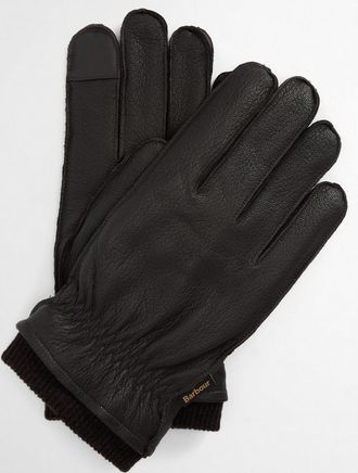 Barbour Lederhandschuhe mit softem Wollfutter in