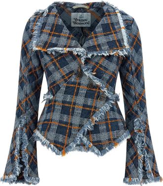 Vivienne Westwood Femme, Vestes, Multicolore, Taille: 44 FR Worth More Jacquard Denim Blazer