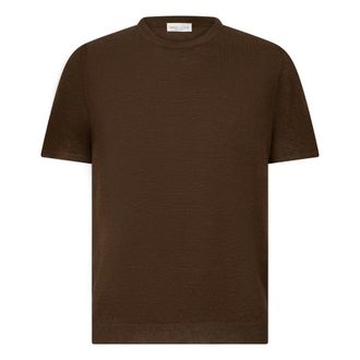 Roberto Collina Homme, Pulls, Brun, Taille: M T-shirt Tricot Manches Courtes