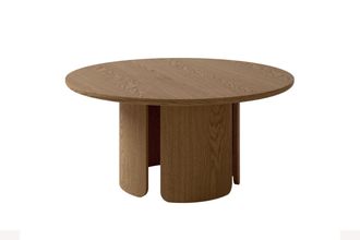 Sch&ouml;ner Wohnen Kollektion Couchtisch MOLDE/Tischplatte und Gestell Eichefarbig Tobacco/Runde Form/Echtholzfurnier/Wangenteile wahlweise montierbar/Wohnzimmertisch/Sofatisch/D 8