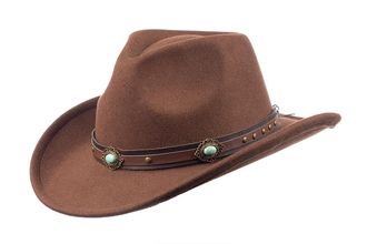 Scippis Westernhut Rockwell - Cowboyhut f&uuml;r Damen & Herren mit Schmuckband & Conchos - Ideal f&uuml;r Linedance & Countryfestivals (DE/NL/SE/PL, Alphanumerisch, L,