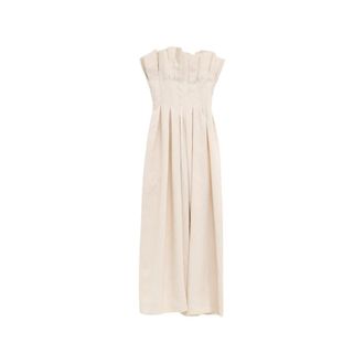 Khaite Combinaison bustier pliss&eacute;e - Femme - Combinaisons et Ensembles - Beige - Taille: 36 FR
