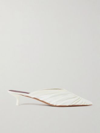 Neous Mules Fronc&eacute;es En Cady &Agrave; Finitions En Velours Maia - Ivoire