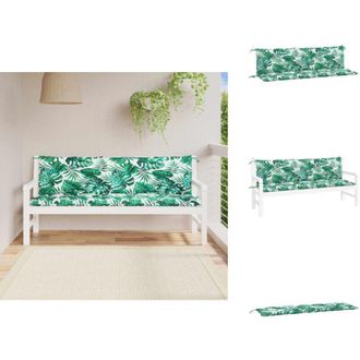 vidaXL Gartenbank-Auflagen 2 Stk. Blattmuster 180x50x7cm Oxford-Gewebe - Gartenbank Auflagen - Outdoor Kissen - Sitzkissen - Gartenm&ouml;bel Zubeh&ouml;r