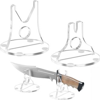 Generico Messer-Organizer, Regalhalterung, 2 St&uuml;ck, rutschfeste Unterseite, Acryl-St&auml;nder f&uuml;r Sammlerst&uuml;cke | f&uuml;r Schreibtisch, Schminktisch, Zimmer, K&uuml;che, Ha