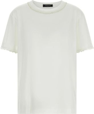 Fabiana Filippi Femme, Tops, Blanc, Taille: 40 FR T-shirt &agrave; Broderies