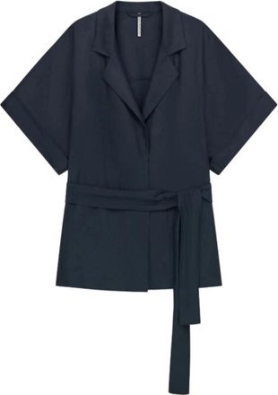 Liviana Conti Femme, Blouses et Chemises, Bleu, Taille: 38 FR Kimono