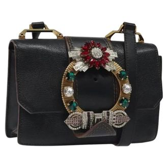 Miu Miu Sac bandouli&egrave;re Pre-owned - Femme - Pre-owned - Noir - Taille: ONE Size