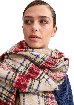 Trendyol Beige Plaid Patterned Weiche Texturd Womens Scarf TWOAW20AT0054