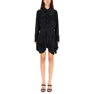 Alexander Wang Femme, Robes, Noir, Taille: 44 FR Cut Off Double Shirt Dress