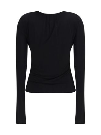 Sportmax Womens Beato Long-Sleeved Top Nero Viscose; Elastane