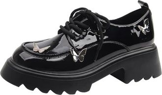 Generic Qynthra Mocassins &agrave; Plateforme Large Fit Femme Talon Bloc &Eacute;pais Bout Rond Slip on Chaussures Style Oxford pour Bureau et Tenue D&eacute;contract&eacute;e Mat et Bri