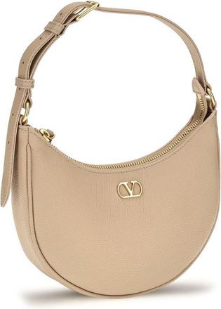 Valentino Garavani Womens Beige Calf Leather Bos Taurus Shoulder Bag