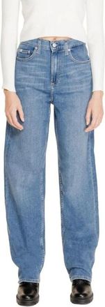 Calvin Klein Jeans Femme, Jeans, Bleu, Taille: W34 L32 Jean Coupe Large en Coton Bleu