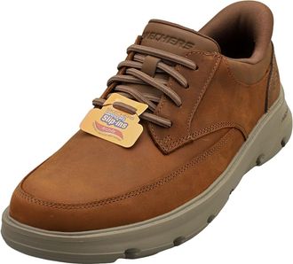 Skechers Herren Arch Fit Garza Rowan Sneaker, Dark Brown Leather/Synthetic, 43 EU