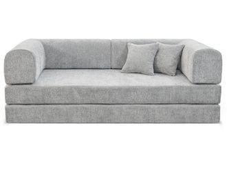 Habitat et Jardin Elior gerades Sofa, umwandelbar, Strukturstoff, 3-Sitzer, grau