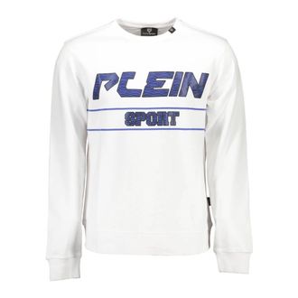 Plein Sport Wei&szlig;er Baumwollpullover mit Kontrastdetails - - Sport - Herren - Wei&szlig; - M