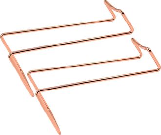 SOLUSTRE 2 St&uuml;ck Kleiner Weinflaschenhalter aus Hochwertigem Eisen Minimalistischer Rosegoldener Flaschenst&auml;nder f&uuml;r Tisch Praktisches Weinregal zur Stilvollen