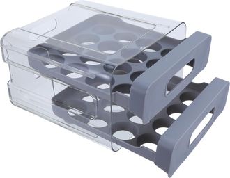 Valiclud BESTYASH Eierbeh&auml;lter aus Kunststoff mit 32 F&auml;chern Stapelbarer Eierhalter f&uuml;r K&uuml;hlschrank Transparente Aufbewahrungsbox mit Schublade f&uuml;r Frische Eie
