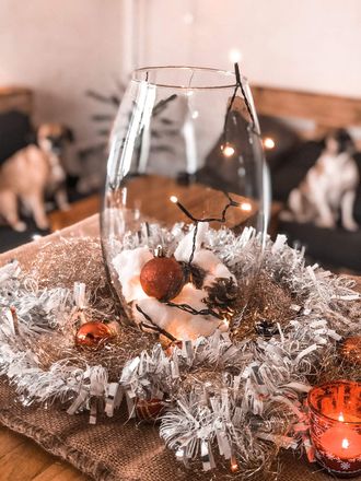 Maison Zoe Mundgeblasene und Handgefertigte Glasvase Amaryllis - 30cm hoch - Blumenvase - Deko & Hochzeit