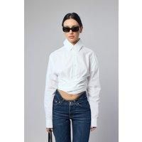 Jean Paul Gaultier Wrapped Fly Away Collar Cropped Shirt