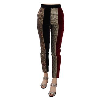 Dolce & Gabbana Bunte Jacquard Cropped Tapered Hose - - Trousers - Damen - Mehrfarbig - XS
