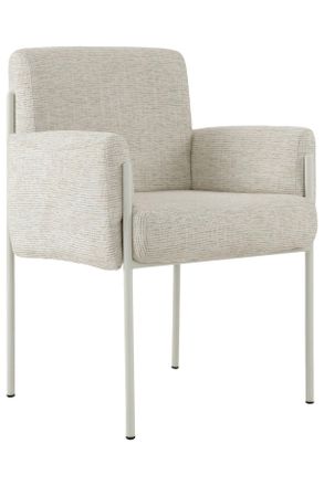 Novel Armlehnstuhl, Beige, Metall, Textil, Rundrohr, 62x86x63 cm, Bsci, Stoffauswahl, Esszimmer, Stühle, Esszimmerstühle, Armlehnenstühle