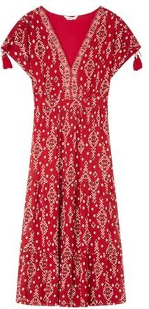 Springfield Robe, Maroon_Print, S Femme