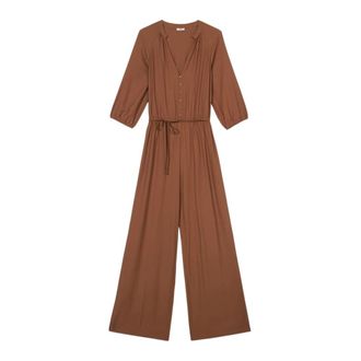 Oltre Femme, Combinaisons et Ensembles, Brun, Taille: 48 FR Combinaison Fluide à Col V