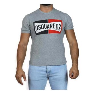 Dsquared2 Homme, Tops, Gris, Taille: S Logo Cotton T-Shirt