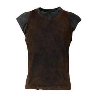 Dolce & Gabbana Acid Wash Tank Top Relaxed Fit - - Tops - Herren - Braun - XL