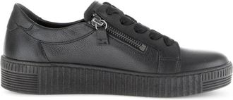 Gabor Leder-Sneaker mit seitlichem Rei&szlig;verschluss - - Shoes - Damen - Schwarzk - 37 1/2 EU
