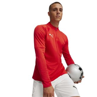 Puma TeamFinal Fleece-Oberteil f&uuml;r Herren, mit kurzem Rei&szlig;verschluss, Training (Rot)