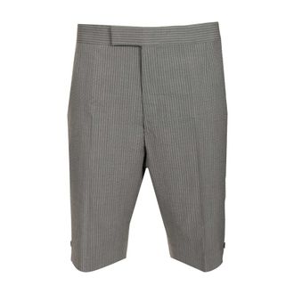 Thom Browne Klassische Seersucker Shorts mit R&uuml;ckenriegel - - Shorts - Herren - Grau - L