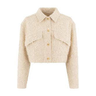 Brunello Cucinelli Femme, Vestes, Beige, Taille: 36 FR Veste dext&eacute;rieur en denim teint duveteux