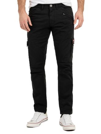 Rock Creek Herren Hose Stretch Cargo Basic Sommer Hose Regular Fit Lange Hose Stoff Hose Sommerhose Männerhose H-398 Schwarz W33 L30
