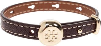 Tory Burch Bracelet Icon en cuir - Femme - Accessoires - Brun - Taille: ONE Size