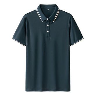Generico T-shirt type polo pour homme &agrave; manches courtes, t-shirt de golf avec boutons, chemise de tennis basique &agrave; manches courtes, chemise fonctionnelle pour 