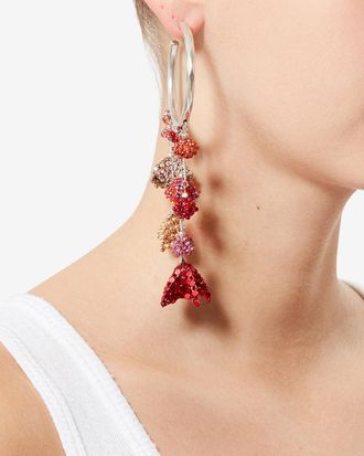 Isabel Marant Boucle DOreilles Single Hoop - Femme - Rouge-argent&eacute; - - Isabel Marant