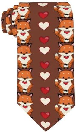 Generic Coeur De Renard Mignon Cravate Élégante Cravates Décontractée Cravate Homme Pour Célébrations Travail Scolaires