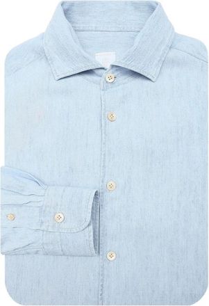 Eleventy Homme, Chemises, Bleu, Taille: 2XL Camicia ML Collo Doppio Uso Zucchero 08