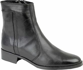 Scimitar Noir Cuir Ex&eacute;cutif Bottes Fermeture &Eacute;clair - Noir, 12 UK