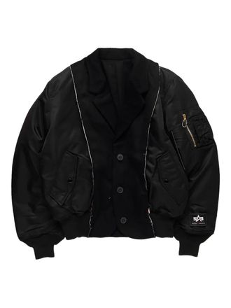 Spencer Badu buttoned bomber jacket - Schwarz