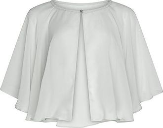 Bolerose Doux Mariage Portefeuille Soirée Transparente Mousseline de soie Paréo Cape Chale (Argent, Taille unique)