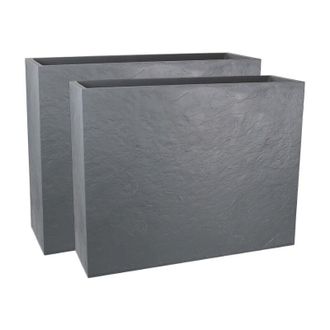 Eda Jardini&egrave;re rectangulaire volcania apparence pierre 63l-lot de 2