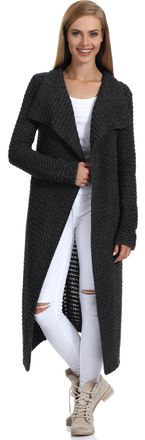 Merry Style Damen Strickjacke H4Z3L (Schwarz, S/M)