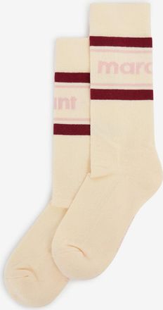 Isabel Marant Chaussettes Dona - Femme - &Eacute;cru Et Rouge - Isabel Marant