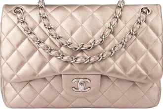 Chanel Crossbody Bags - Chanel Quilted Lambskin Jumbo Double Flap Crossbod - Gr. unisize - in Orange - f&uuml;r Damen