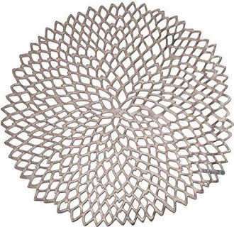 Chilewich Tischset Pressed Vinyl Dahlia Round Gunmetal